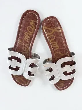 Sam Edelman | Shoes | Sam Edelman Bay Slide Sandals White Leather Size ...